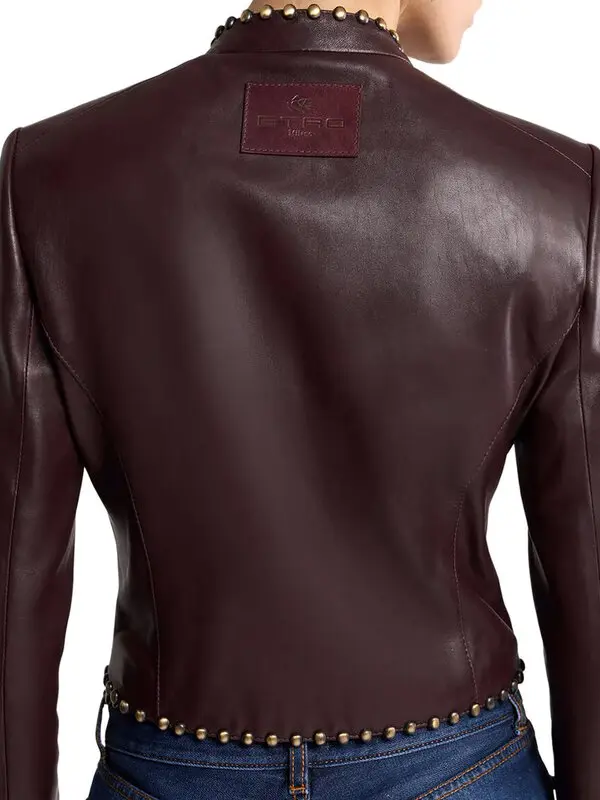 Etro Studded Cropped Leather Jacket