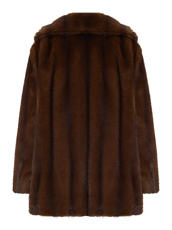 Max Mara Eco Fur Coat With Revers Collar