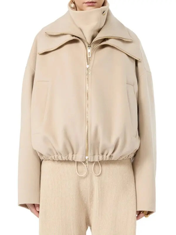 Sportmax Pure Wool Bomber Jacket With Removable Front Insert
