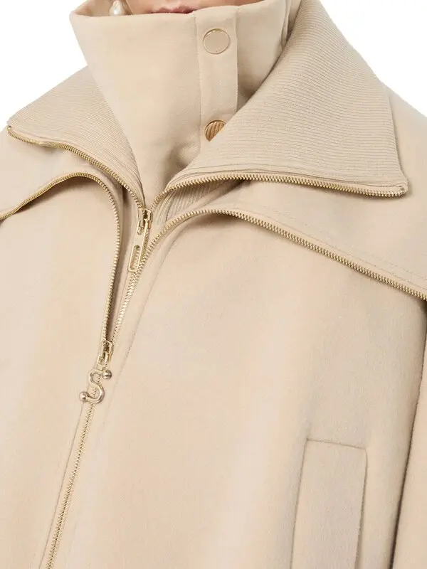 Sportmax Pure Wool Bomber Jacket With Removable Front Insert