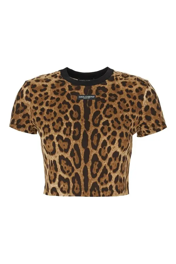 Dolce & Gabbana Leopard Print Cropped T-shirt - Multicolor