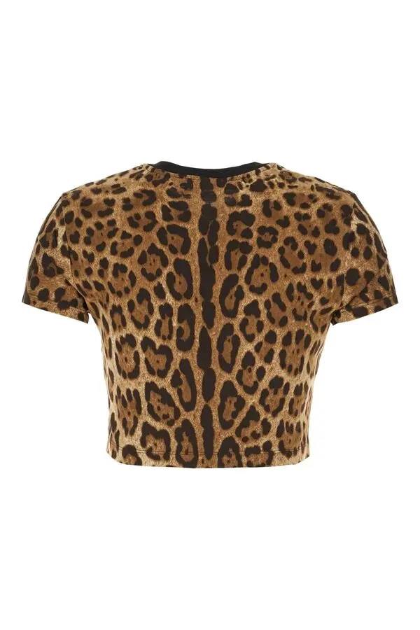 Dolce & Gabbana Leopard Print Cropped T-shirt - Multicolor