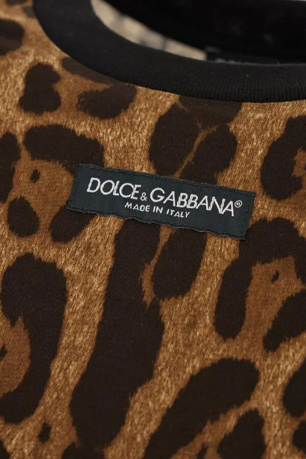 Dolce & Gabbana Leopard Print Cropped T-shirt - Multicolor