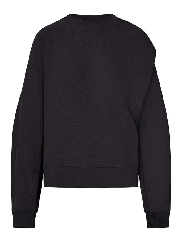 Dries Van Noten Cotton Sweatshirt With Draped Back - Black