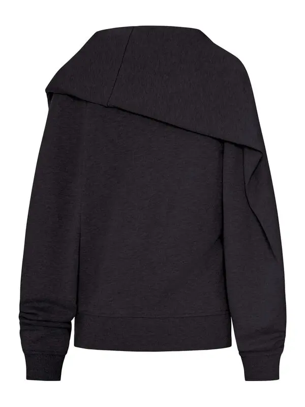 Dries Van Noten Cotton Sweatshirt With Draped Back - Black
