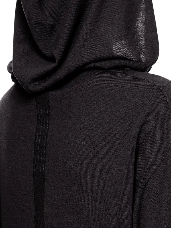 Rick Owens Cropped Knit Sweater With Hood