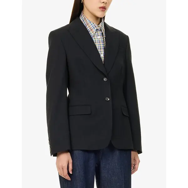 ME+EM Single-breasted Peak-lapel Woven Blazer
