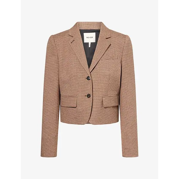 ME+EM Slim-fit Cropped Woven Blazer