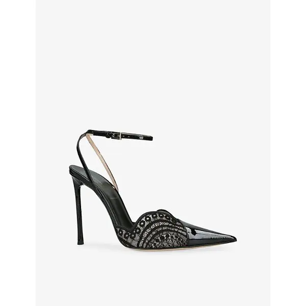 TOM FORD Lace-embroidered 105 Leather Heeled Pumps