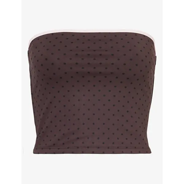Bo+tee Bandeau Polka-dot Stretch-jersey Top
