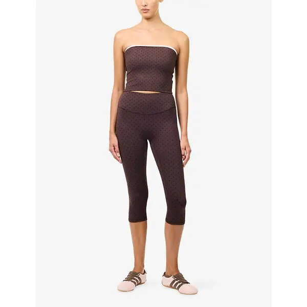 Bo+tee Bandeau Polka-dot Stretch-jersey Top