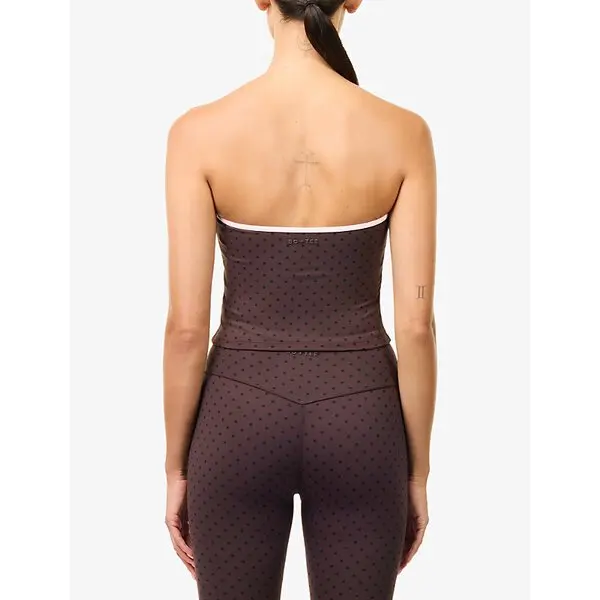 Bo+tee Bandeau Polka-dot Stretch-jersey Top