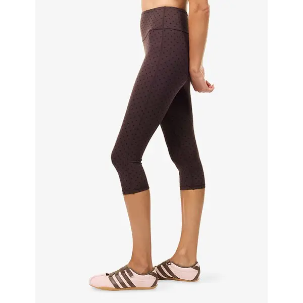 Bo+tee Logo Polka-dot Stretch-jersey Capri Leggings