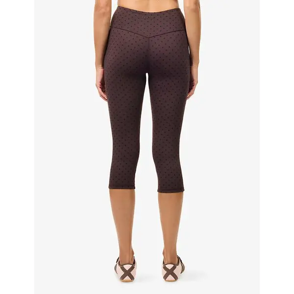 Bo+tee Logo Polka-dot Stretch-jersey Capri Leggings