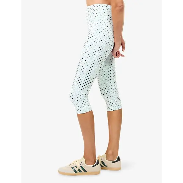 Bo+tee Logo Polka-dot Stretch-jersey Capri Leggings