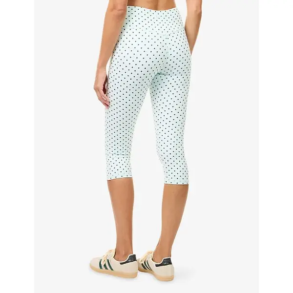 Bo+tee Logo Polka-dot Stretch-jersey Capri Leggings