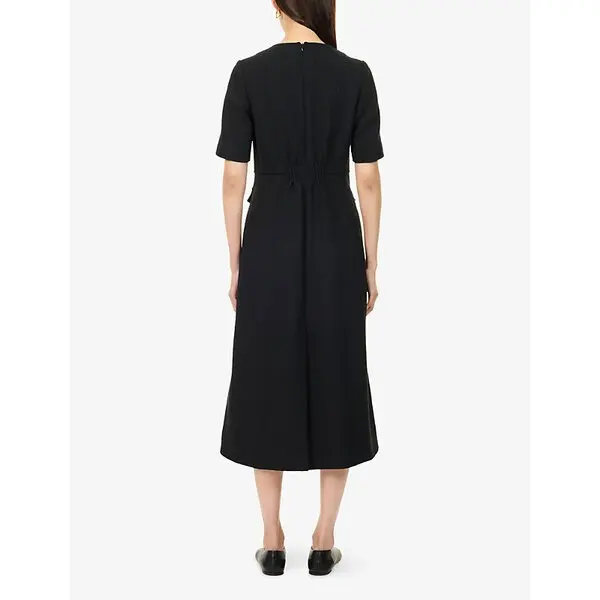 ME+EM Button-front Tailored Woven Midi Dress