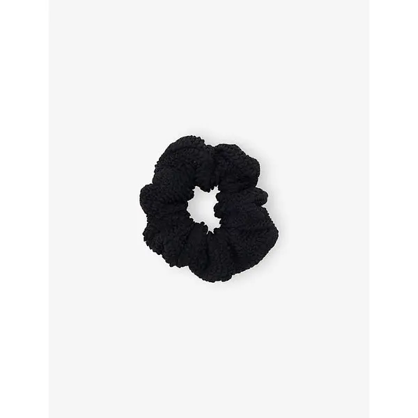 Hunza G Seersucker Stretch-woven Scrunchie - Black