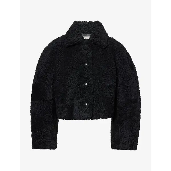 ROHE FRAMES Collared Cropped Shearling Jacket
