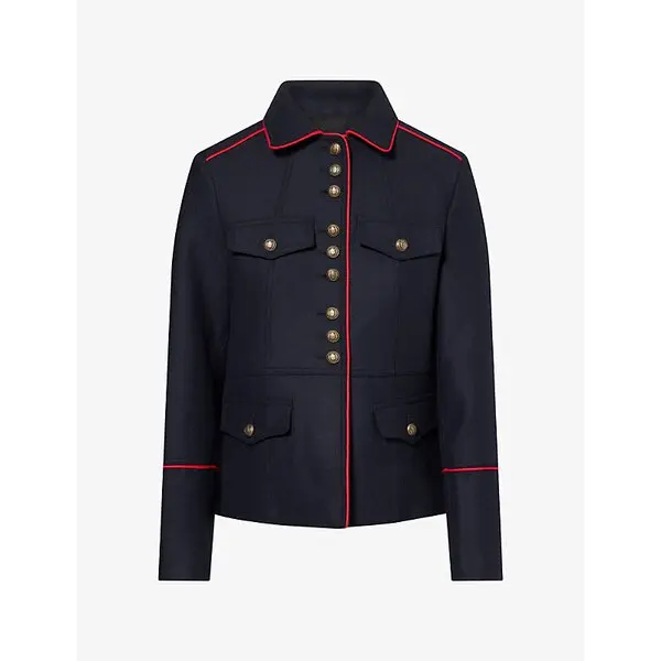 ME+EM Piped-trim Wool-blend Utility Jacket