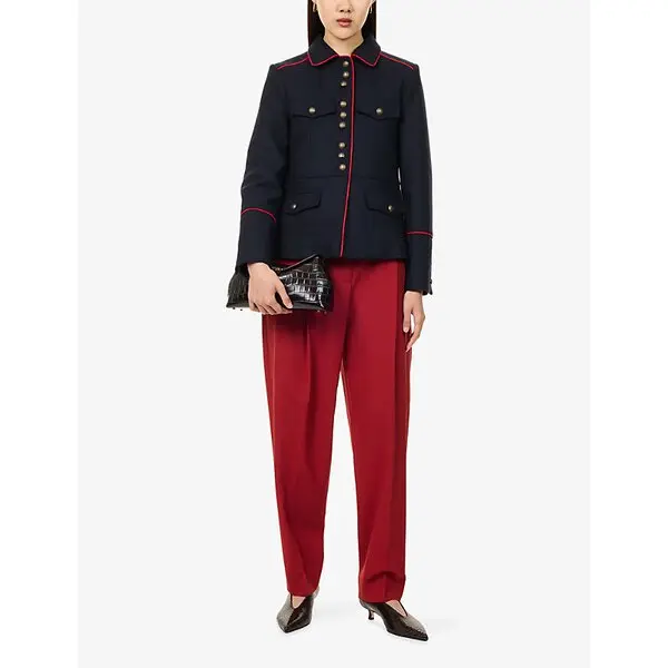 ME+EM Piped-trim Wool-blend Utility Jacket