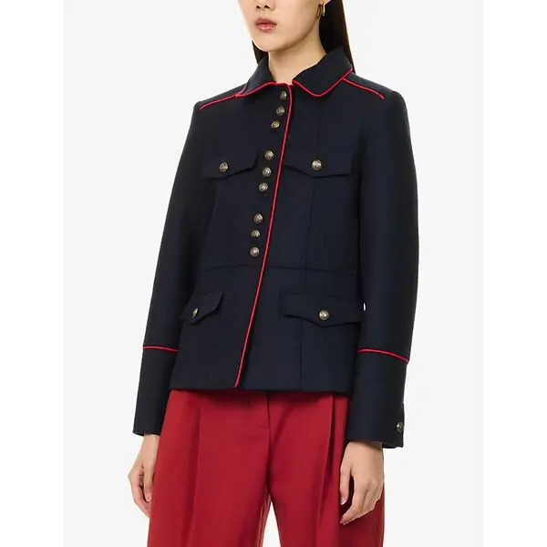 ME+EM Piped-trim Wool-blend Utility Jacket