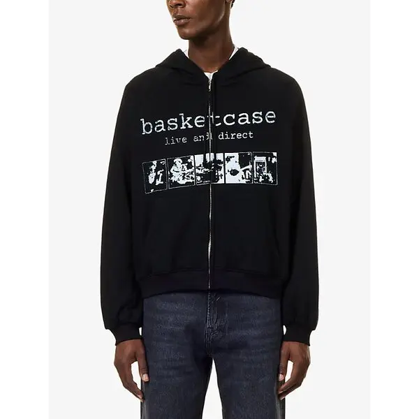 BASKETCASE Graphic-print Scar Thermal Cotton Hoody