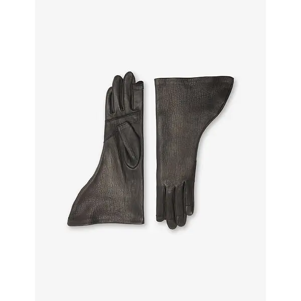Rick Owens Flared Leather Gloves - Black