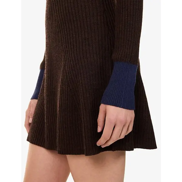 Good American The Knitted Polo Wool Mini Dress