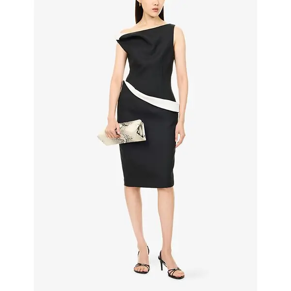 ROHE FRAMES Twisted Off-shoulder Wool-blend Midi Dress