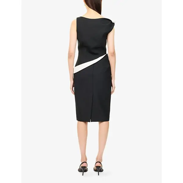 ROHE FRAMES Twisted Off-shoulder Wool-blend Midi Dress