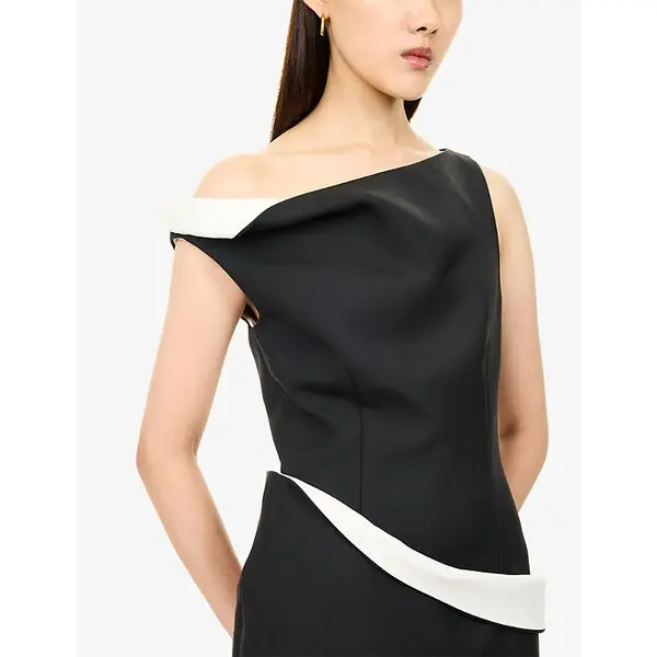 ROHE FRAMES Twisted Off-shoulder Wool-blend Midi Dress