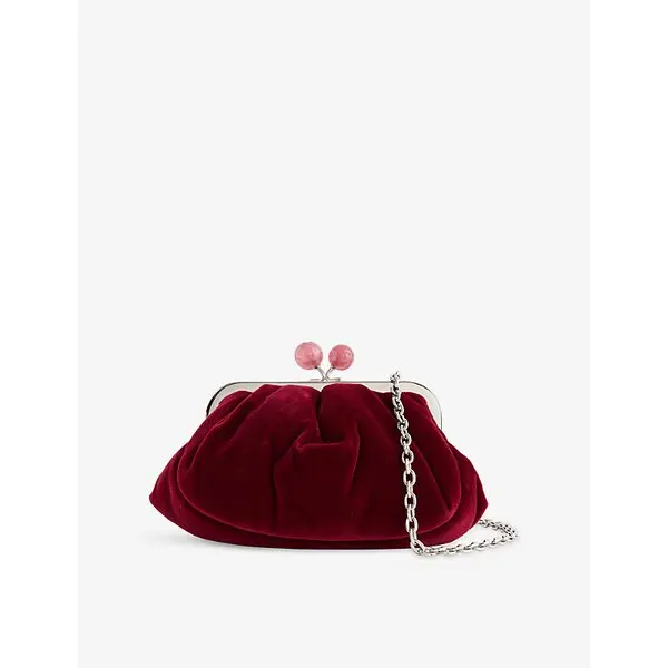 Max Mara Giochi Velvet Chain Clutch Bag