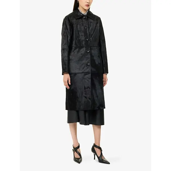ROHE FRAMES Single-breasted Pony-hair Leather Coat