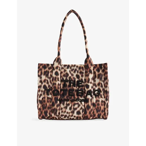 Marc Jacobs Medium Leopard Woven Tote Bag - Brown Multi