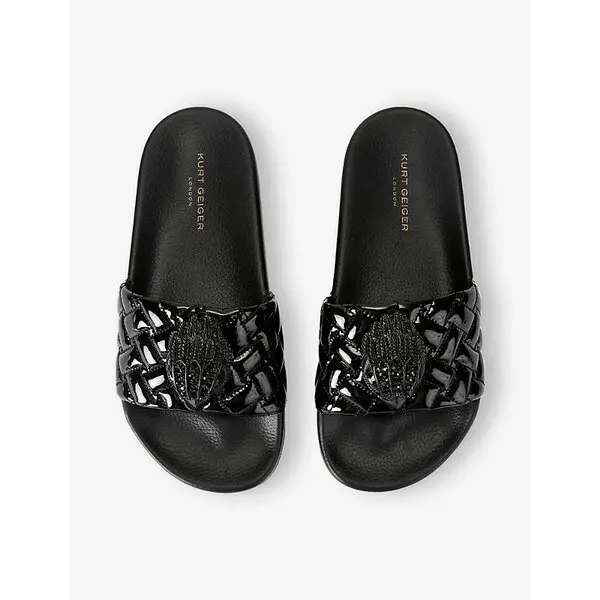 Kurt Geiger Meena Eagle Faux-leather Sliders