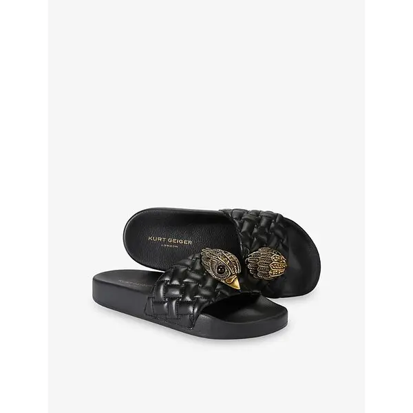 Kurt Geiger Meena Eagle Faux-leather Sliders