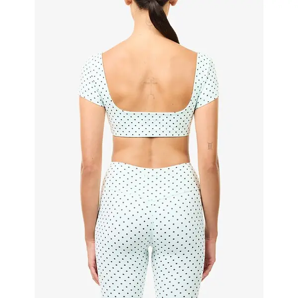 Bo+tee Polka-dot Cropped Stretch-jersey Top
