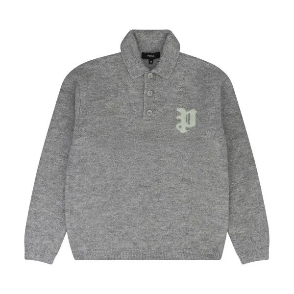 PURPLE BRAND Relaxed Polo Sweater