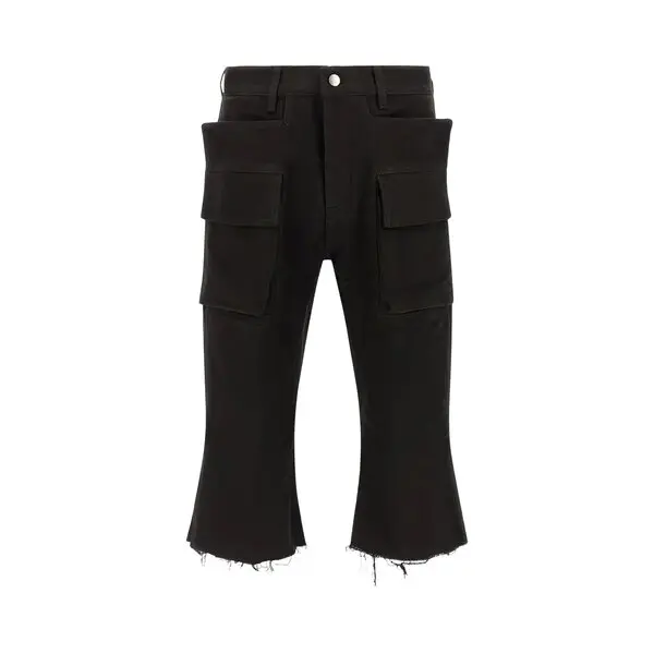 Rick Owens Denim Cargo Bolan Cutoff Pants