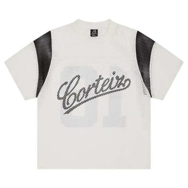 CORTEIZ Open Mesh Panel Jersey - Cream