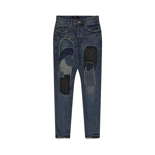 PURPLE BRAND Vintage Heavy Patch Repair 'mid Indigo