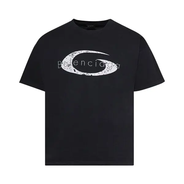 Balenciaga Logo Printed Short-sleeve T-shirt 'faded Washed /white - Black