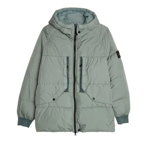 Stone Island Crinkle Reps Hooded Down Jacket 'sage