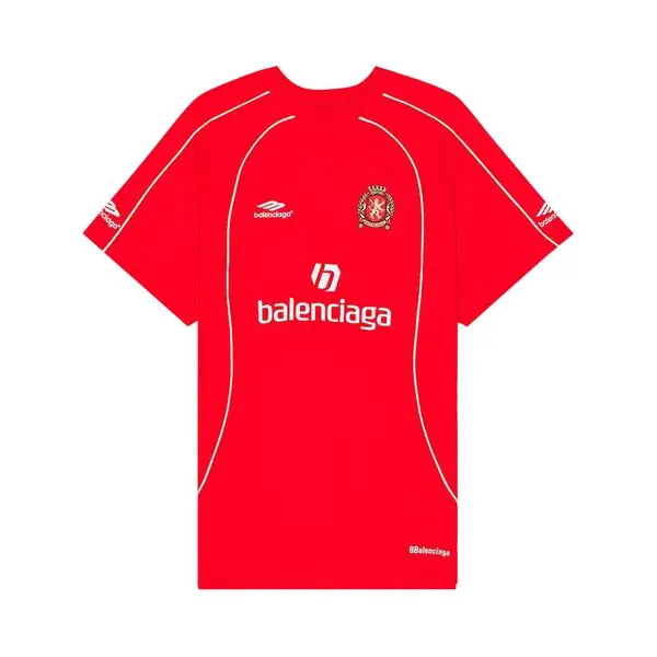 Balenciaga Oversized Soccer T-shirt 'sporty /white - Red