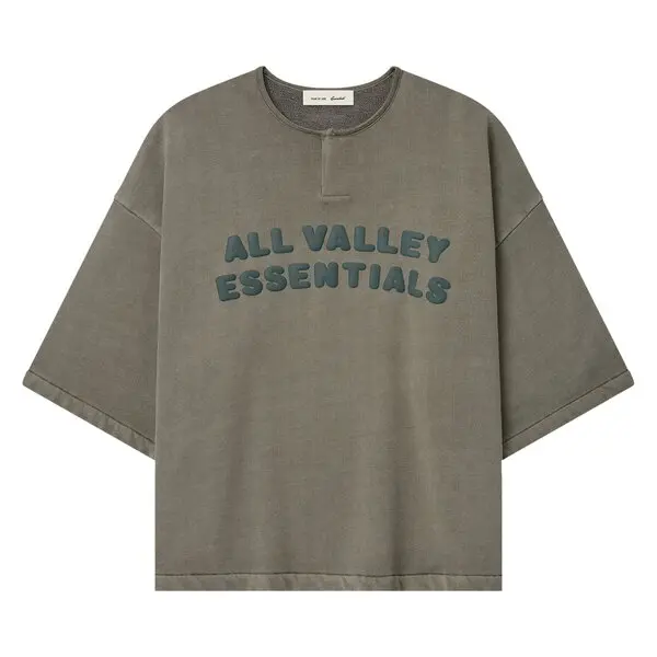 Fear Of God 3/4 Henley Sweatshirt 'washed Seal