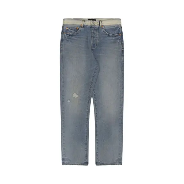 PURPLE BRAND Basalt Distressed Straight-leg Jeans 'light Indigo