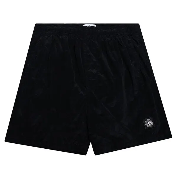 Stone Island Patch Logo Swim Shorts - Black