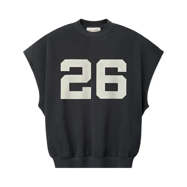 Fear Of God Relaxed Fleece Cutoff Sweatshirt 'washed Iron Grey - Black