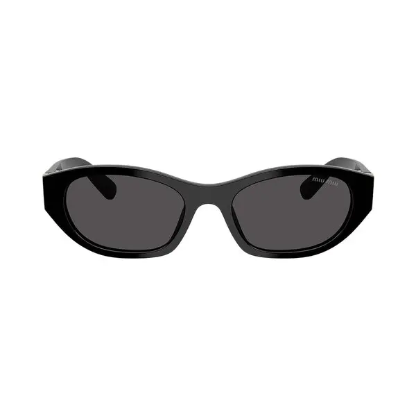 Miu Miu Narrow Frame Logo Sunglasses - Black